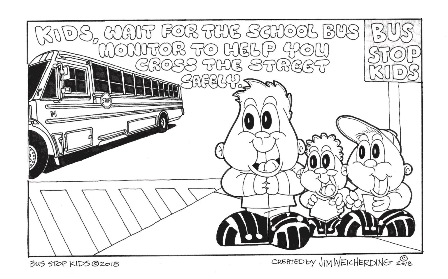 Sunday cartoon: Bus Stop Kids back to school safety - NRI NOW